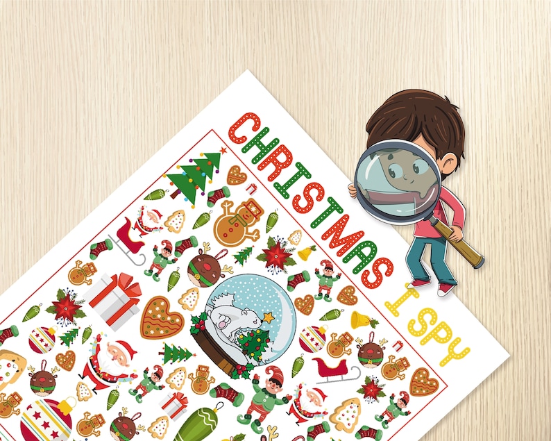 Christmas I Spy Printable Games Christmas Game Activity | Etsy