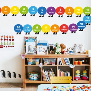 Caterpillar Number Line, Numbers 1 -20 for Kids, Home & Classroom Decor ...