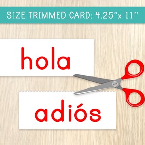 Red Word Cards in SPANISH, Glenn Doman Teach Your Baby to Read Program ...