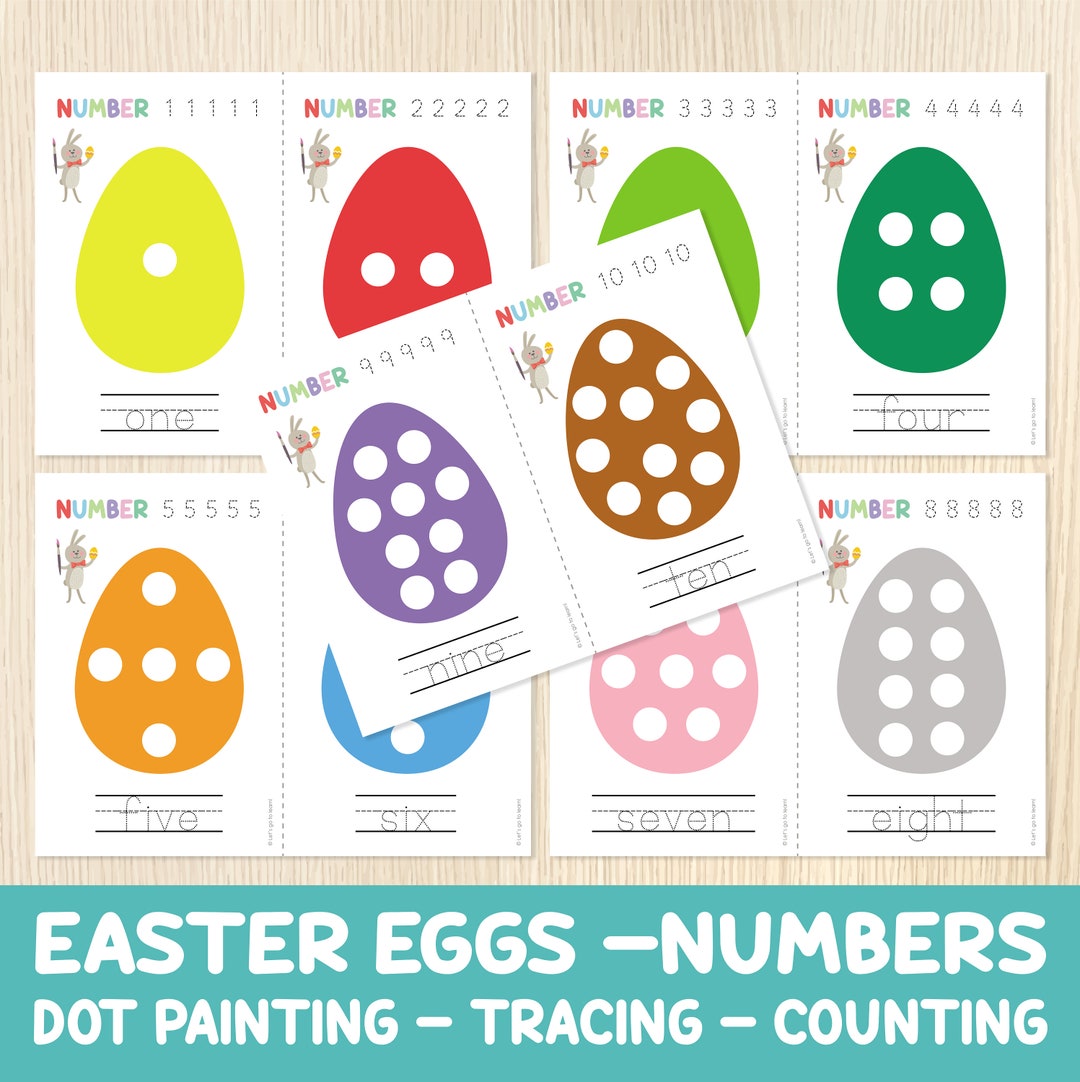 Easter Eggs Do a Dot, Numbers, Counting, Tracing Activity, Preschool ...