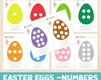 Easter Eggs Do a Dot, Numbers in SPANISH, Counting, Tracing Activity ...