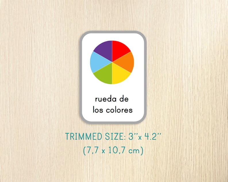 Color Flashcards in SPANISH, Color Cards, Preschool, Kindergarten ...