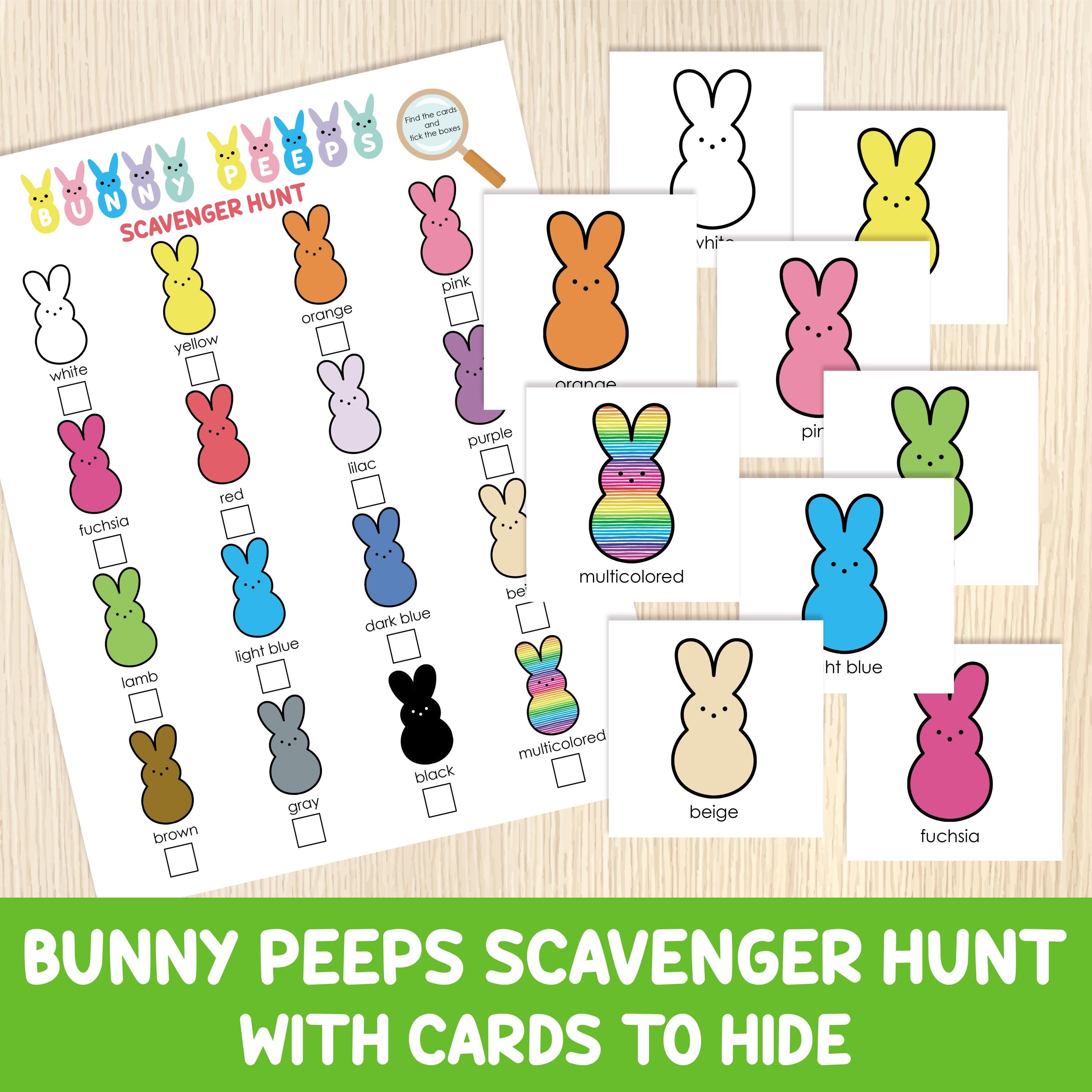 Easter Bunny Peeps Scavenger Hunt With Cards to Hide - Indoor Outdoor ...
