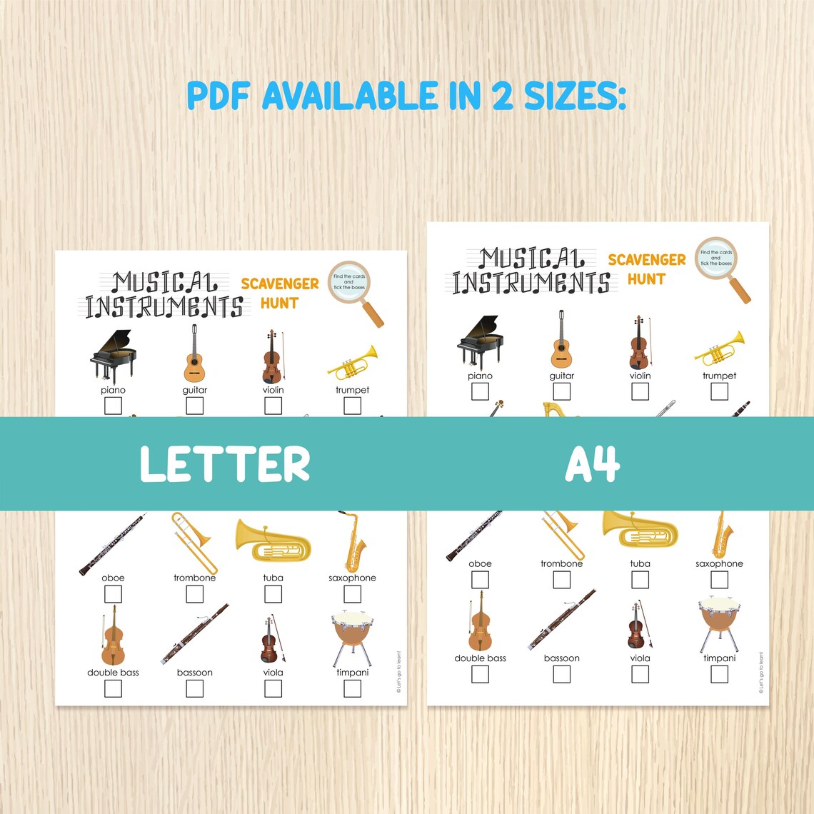 Musical Instruments Scavenger Hunt With Cards - Treasure Hunt Game ...