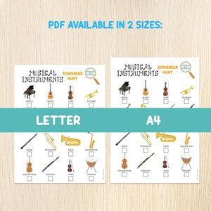 Musical Instruments Scavenger Hunt With Cards - Treasure Hunt Game ...