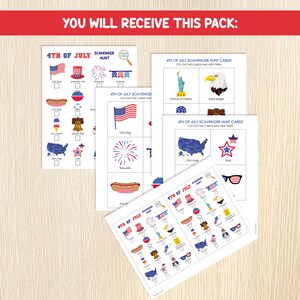 4th of July Scavenger Hunt With Cards to Hide - Indoor Outdoor Treasure ...