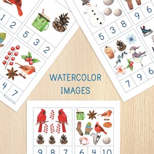 Winter Count and Clip Number Cards 1-10, Toddler, Preschool Activity ...