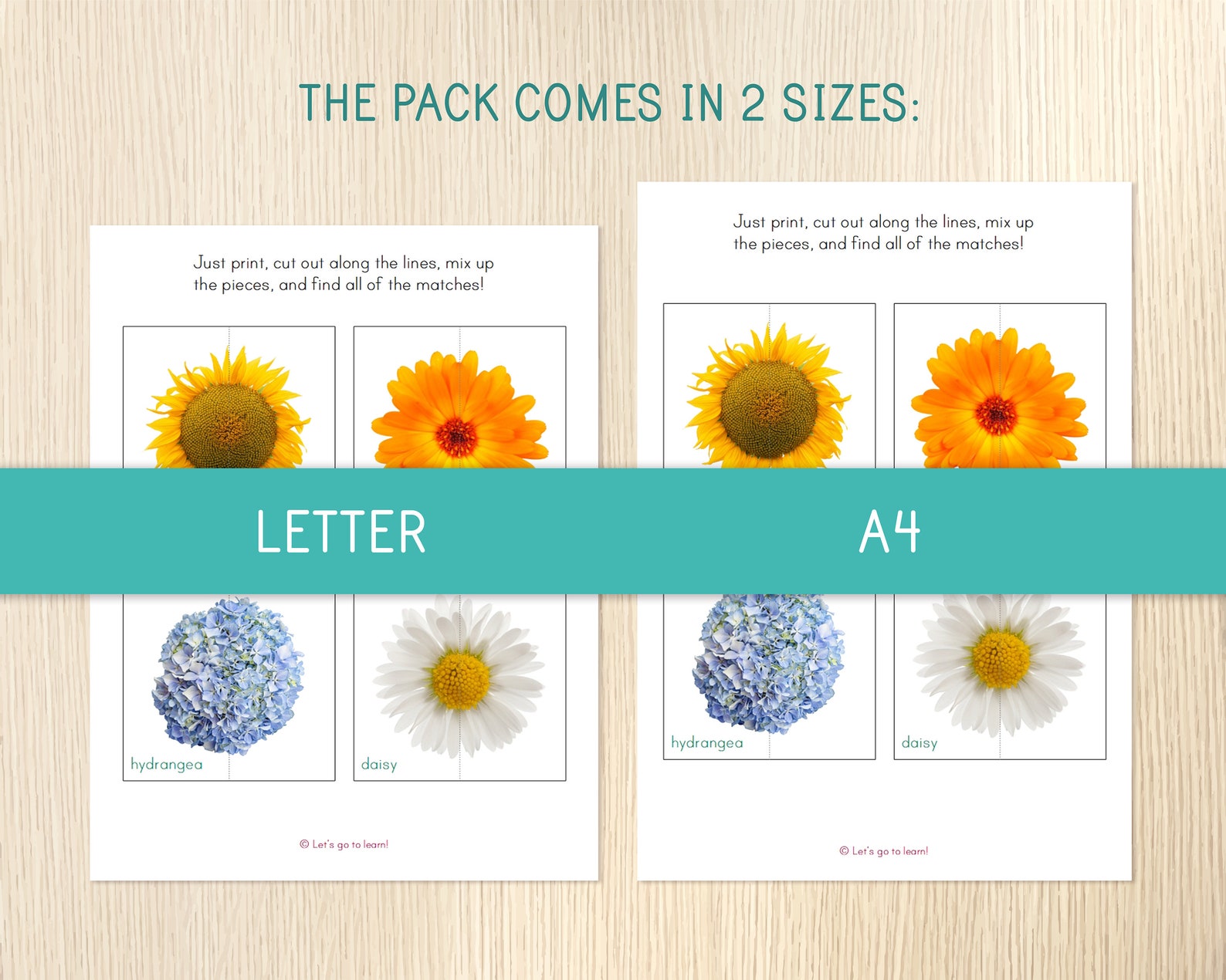 Flower Symmetry Puzzles, Matching Activity, 28 Cards, Toddler Preschool ...