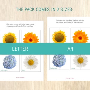 Flower Symmetry Puzzles, Matching Activity, 28 Cards, Toddler Preschool ...