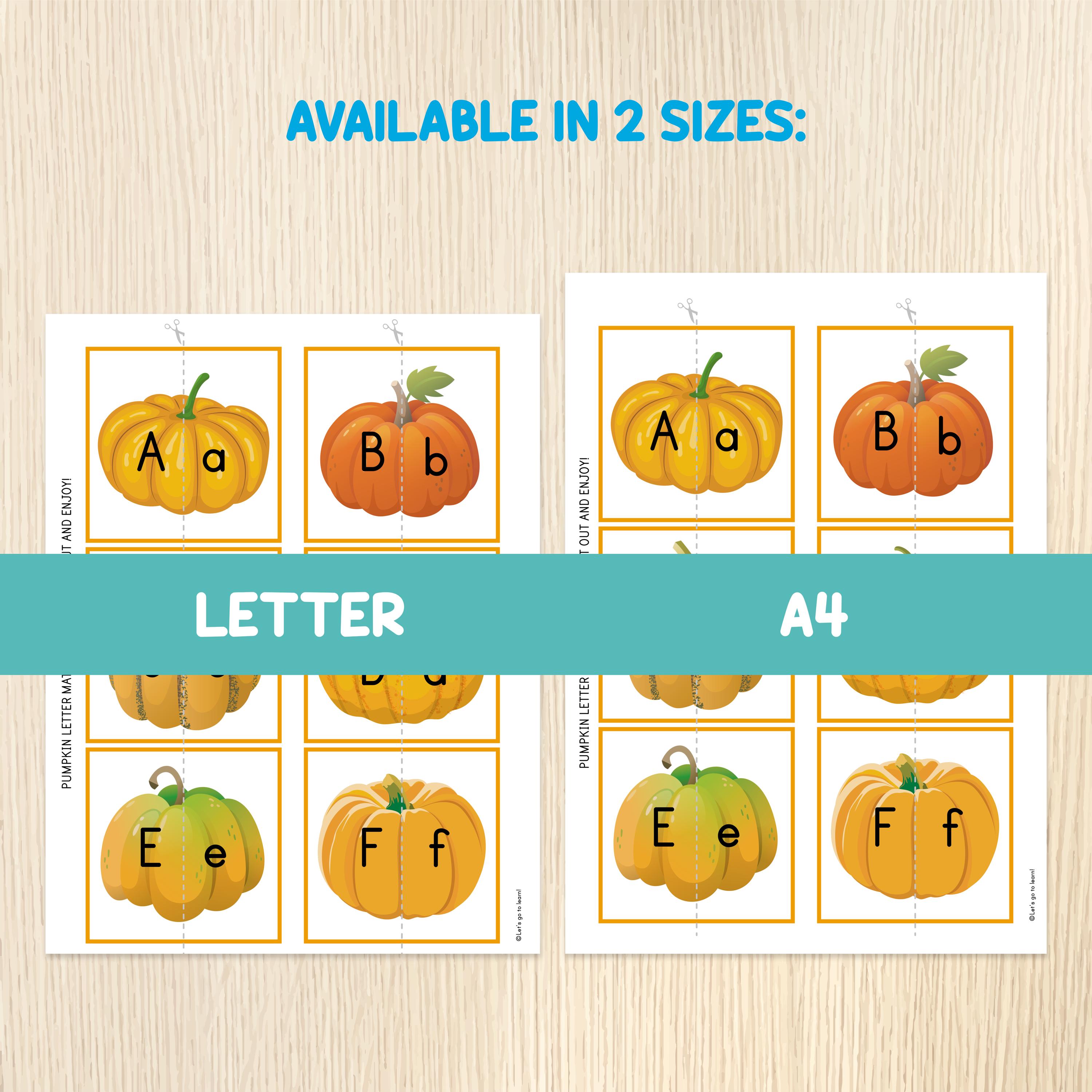 Pumpkin Letter Matching Game - Fall Alphabet Puzzles - Upper ...