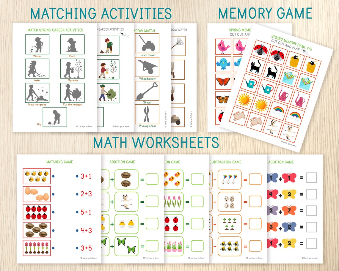 Spring Worksheets, Spring Learning Pack, Spring Busy Book, Preschool ...