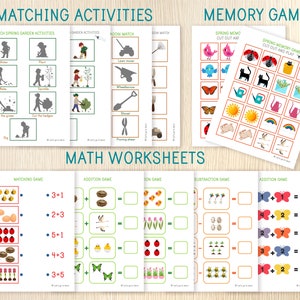 Spring Worksheets, Spring Learning Pack, Spring Busy Book, Preschool ...
