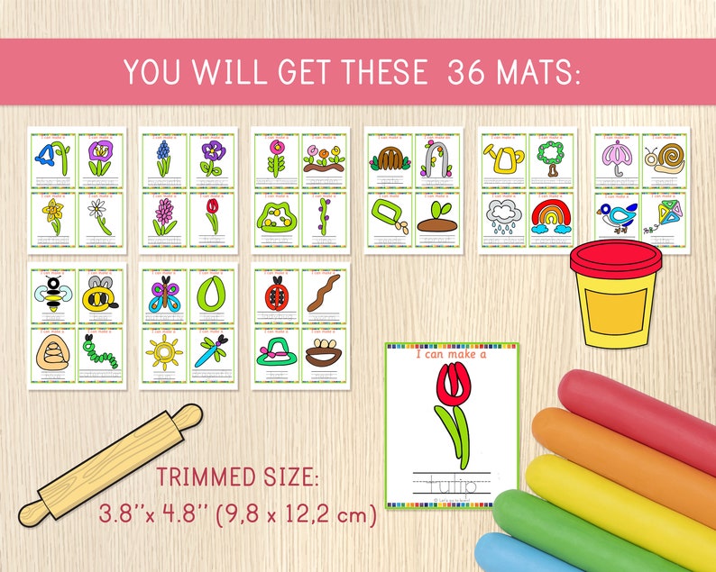 Spring Playdough Mats 34 Visual Cards Play Doh Toddler - Etsy