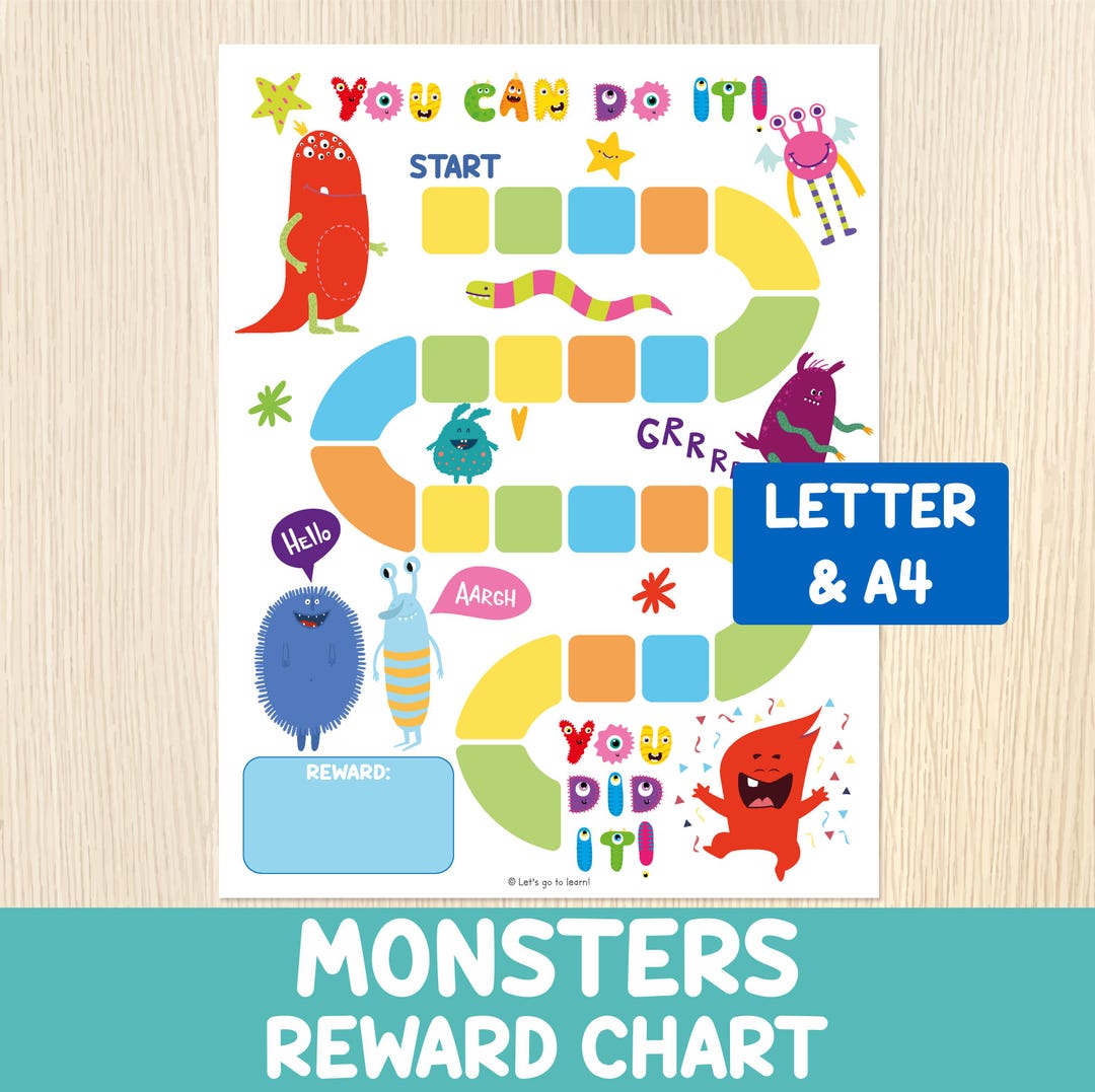Monsters Reward Chart - Cute Monsters Sticker Chart - Toddler ...