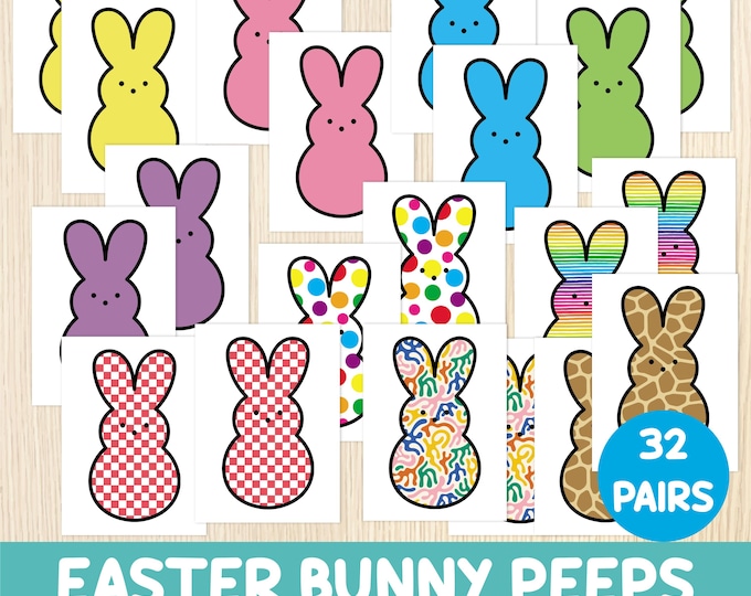Bunny Peeps Memory Game - Easter Matching Activity - Easter Rabbit Game ...