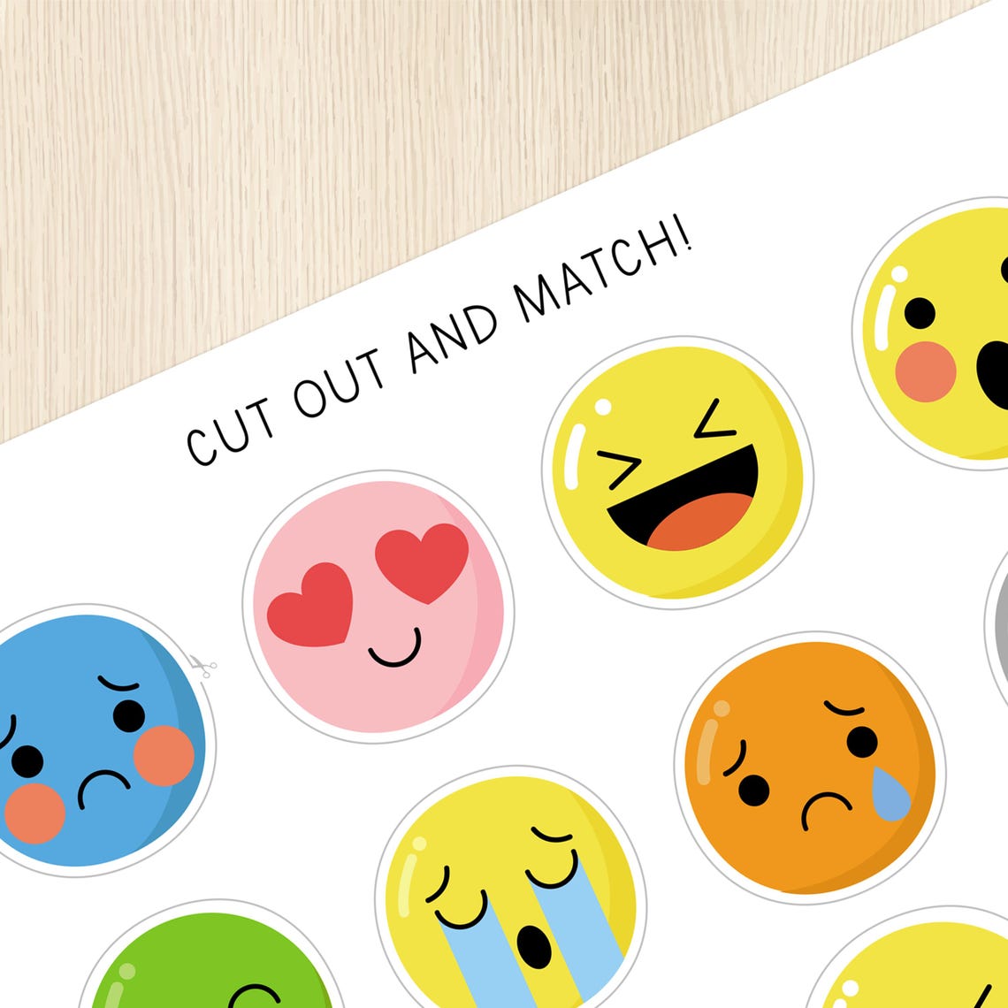 Emotions Matching Activity for Kids - Toddler, Preschool, Kindergarten ...