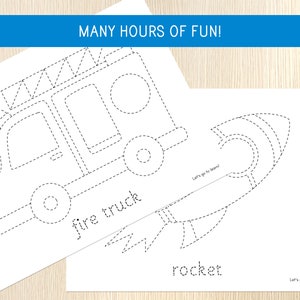 Vehicles Trace and Color Worksheets, Coloring Pages, Tracing Practice ...