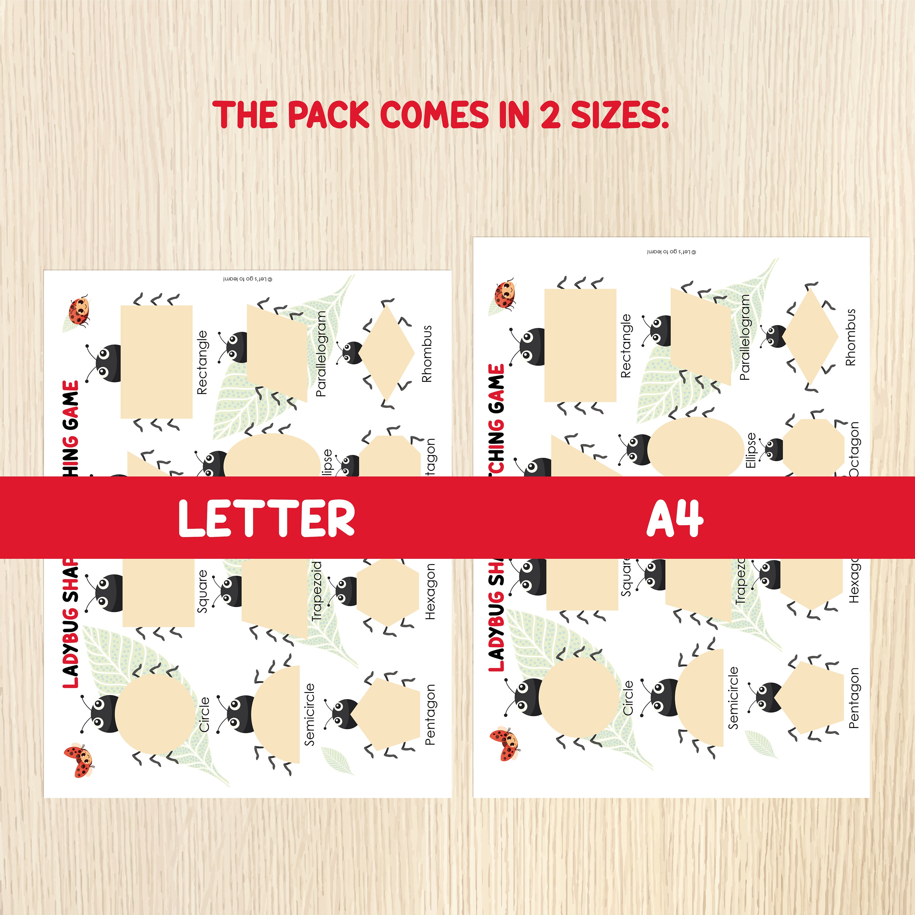 Ladybug Shapes Matching Activity, 2D Shapes Game, Spring Summer ...