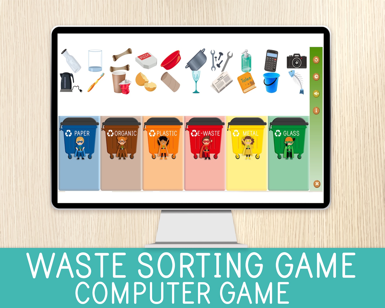 Waste Sorting COMPUTER GAME Sorting Activity Garbage | Etsy