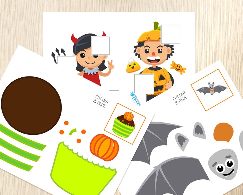 Halloween Cut & Glue Activities - Cutting Practice Games - Preschool ...