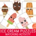 Ice Cream Matching Activity, Toddler & Preschool Game, 8 Summer Puzzles ...