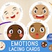 Emotions Lacing Cards Learn the Feelings Fine Motor - Etsy