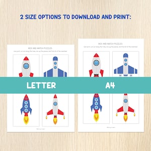 Rocket Matching Game, Space Matching Activity, Toddler & Preschool ...