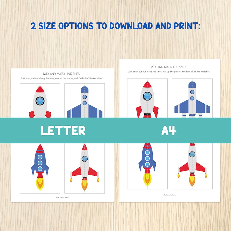 Rocket Matching Game, Space Matching Activity, Toddler & Preschool ...