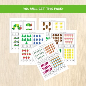 Hungry Caterpillar Count and Clip Cards, Numbers 1 to 20, Counting ...