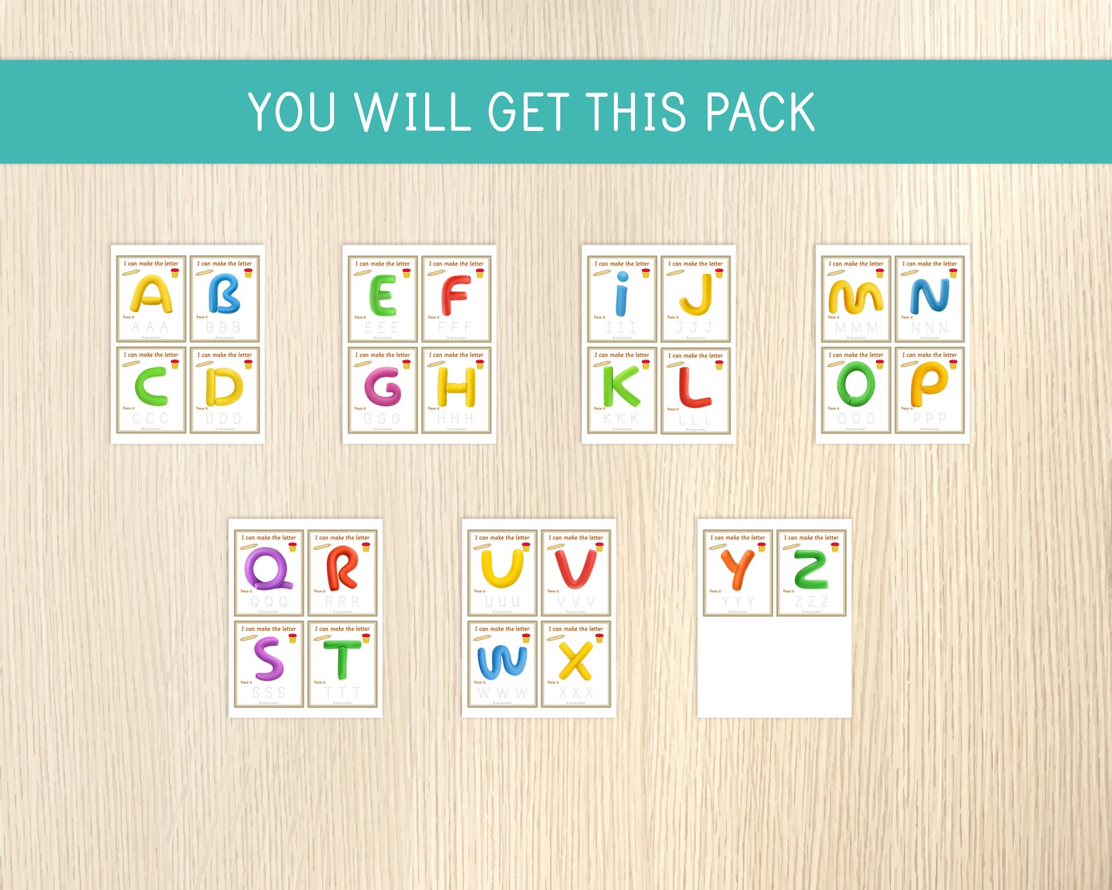 Letters Play Dough Mats - Preschool, Pre-k, Kindergarten - Alphabet ...