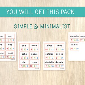 Spanish Number Words Clip Cards, Numbers 0-20, Preschool, Kindergarten ...