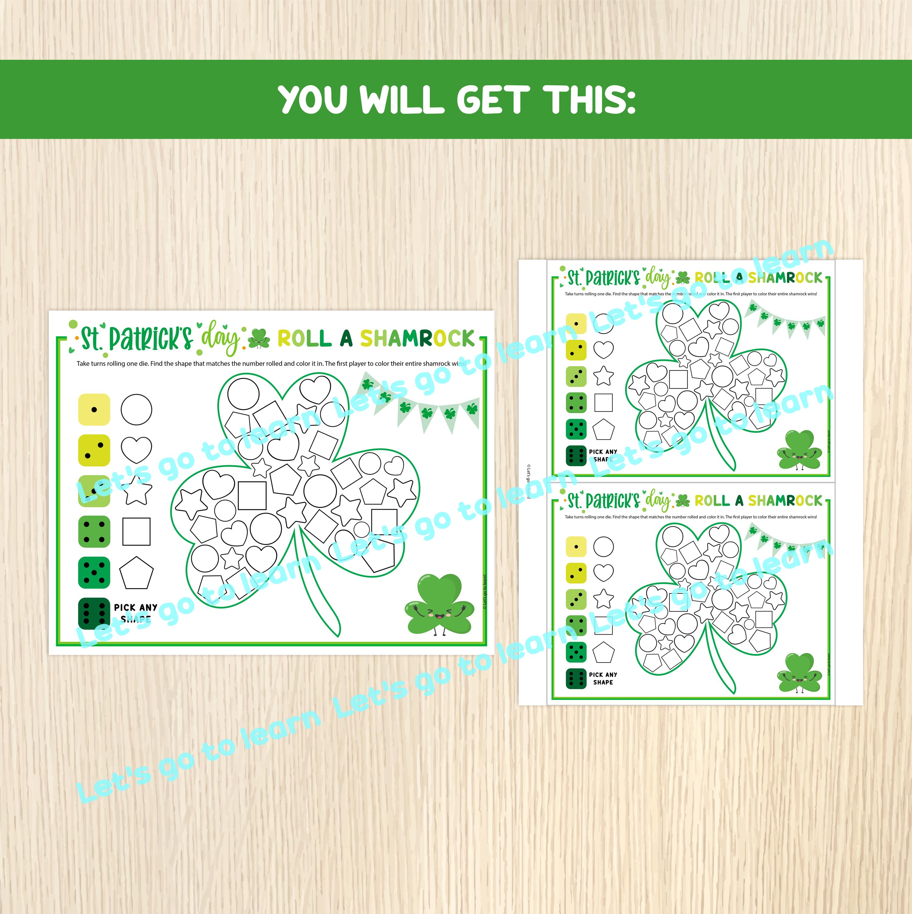 St. Patrick's Day Roll a Shamrock Game - Classroom St Patty's Party ...