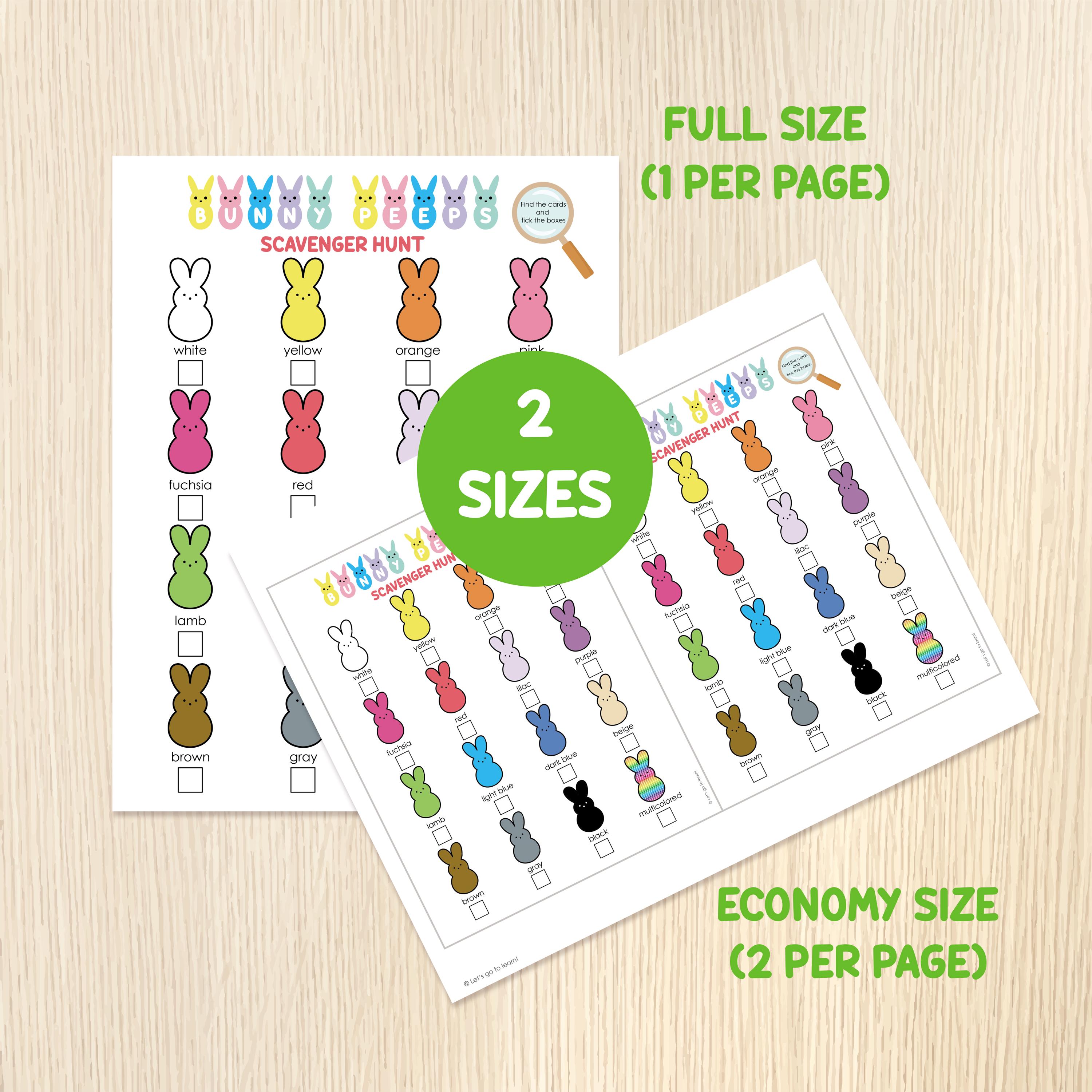 Easter Bunny Peeps Scavenger Hunt With Cards to Hide - Indoor Outdoor ...