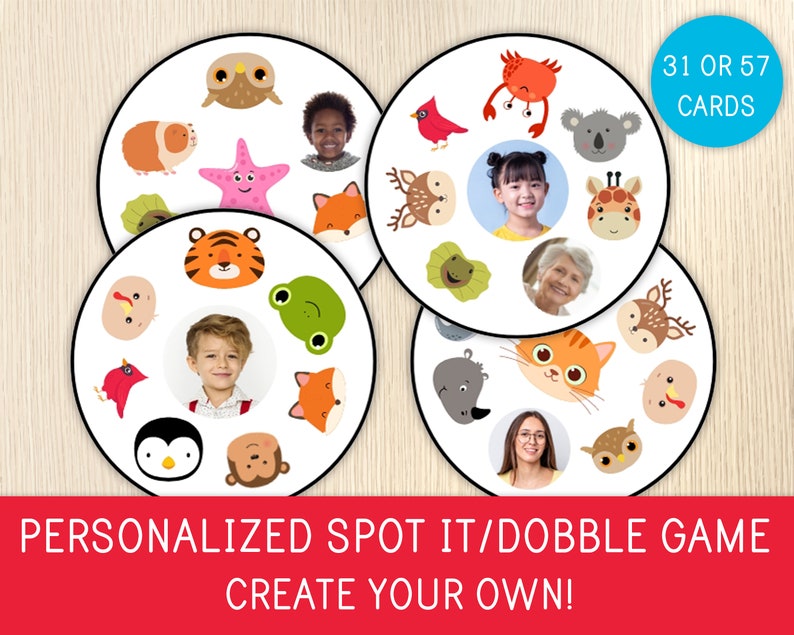 Personalized Spot It or Dobble Game Create Your Own Printable - Etsy
