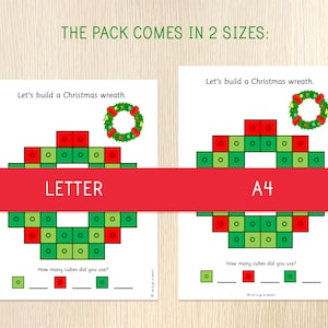 Christmas Snap Cubes Mats, Connecting Cubes Task Cards, Preschool ...