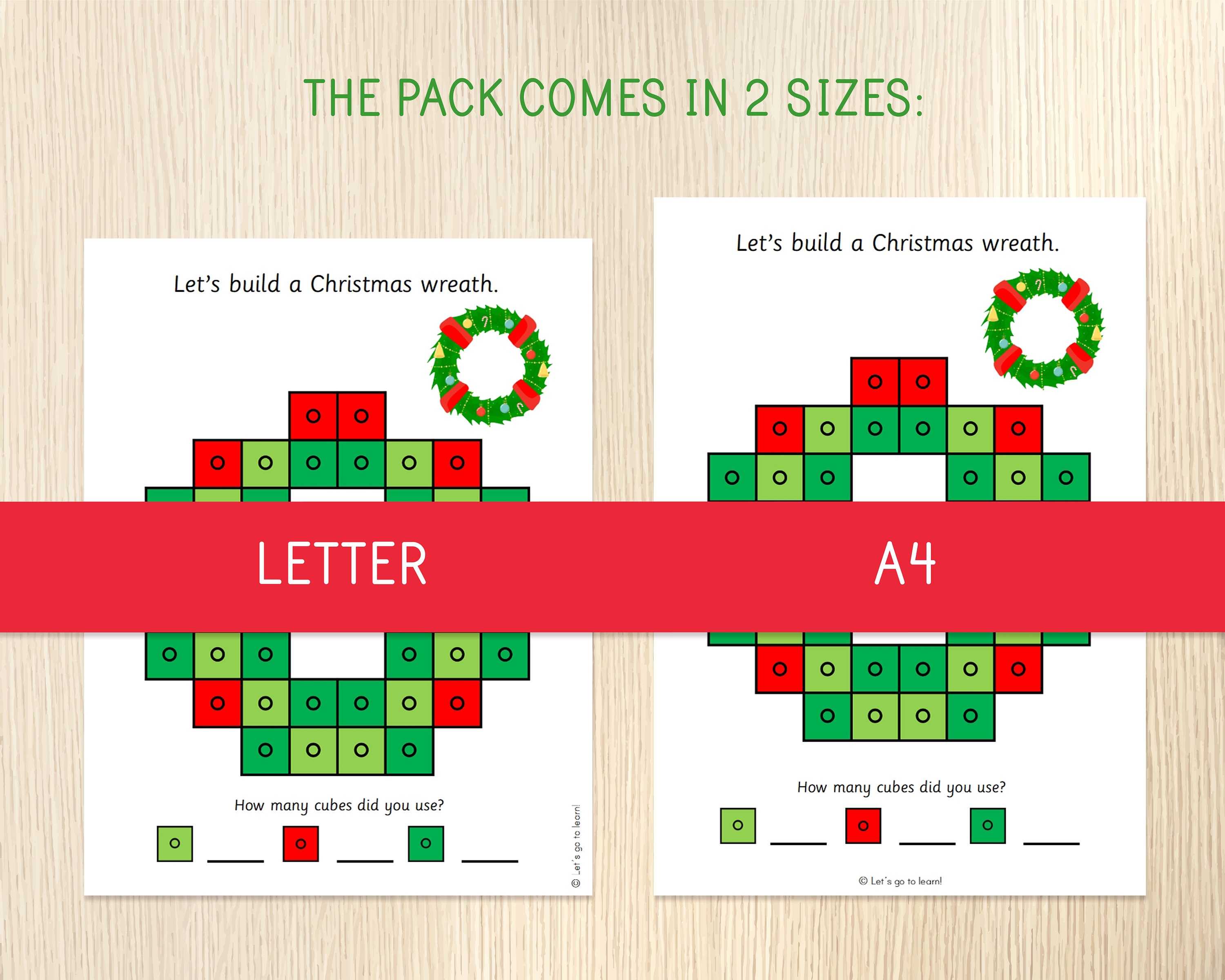 Christmas Snap Cubes Mats, Connecting Cubes Task Cards, Preschool ...