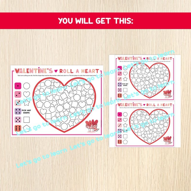 Valentine's Day Roll a Heart Game - Valentine's Day Activity - Dice ...