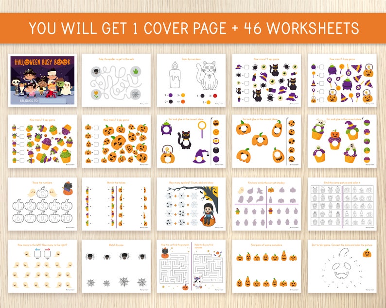 Halloween Busy Book, Learning Binder, Toddler, Preschool, Kindergarten ...