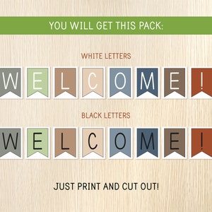 Welcome Banner, Bunting Letters, Earth Colors Classroom Decor ...