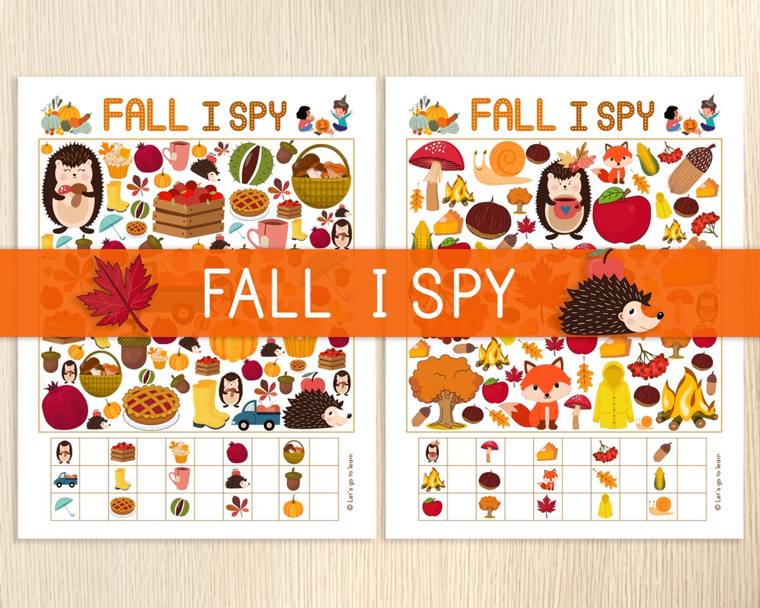 Fall I Spy Games, Autumn Activity, Seek and Find, Look and Find ...