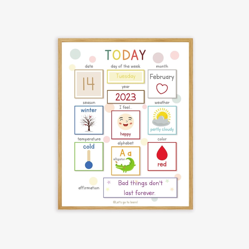 Daily Morning Board Circle Time Calendar Preschool & - Etsy