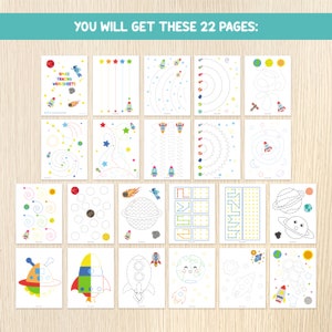 Tracing Practice, Space Themed, Pre-writing Worksheets, Line Tracing ...