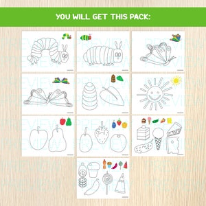 The Very Hungry Caterpillar Coloring Pages, 10 Coloring Sheets, Fine ...