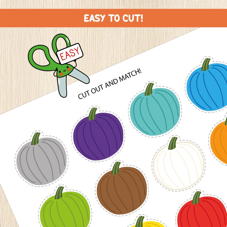 Fall Pumpkin Color Matching Activity - Toddler & Preschool Printable ...