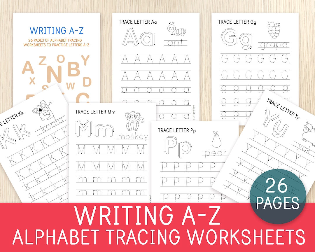 Alphabet Tracing Worksheets - ABC Letter Writing Practice - Preschool ...