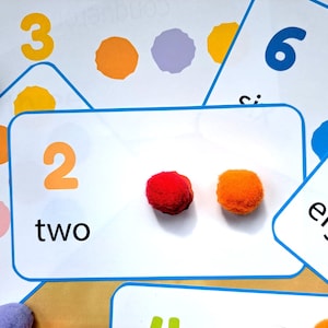 Counting and Color Activity With Pompoms, Numbers 1-10, Matching Colors ...