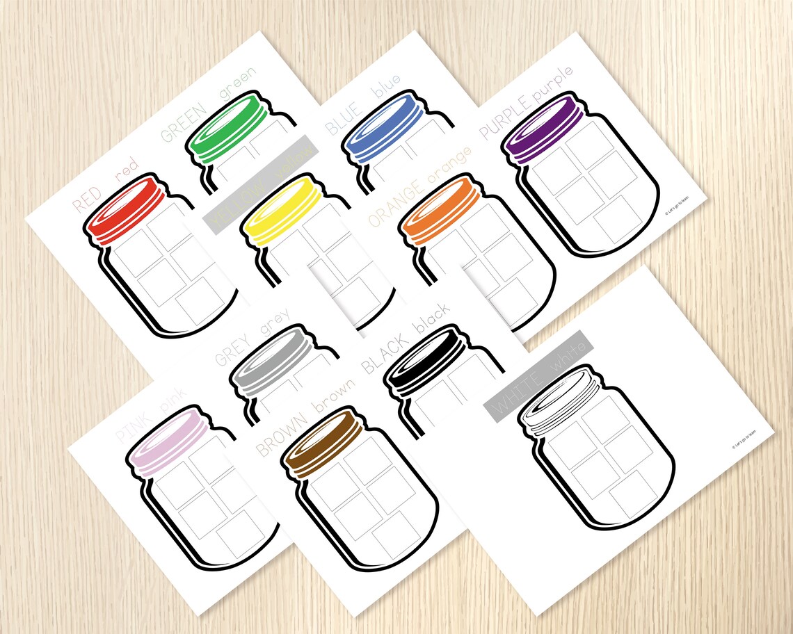 Color Sorting & Matching Jars 11 Different Colors Matching | Etsy