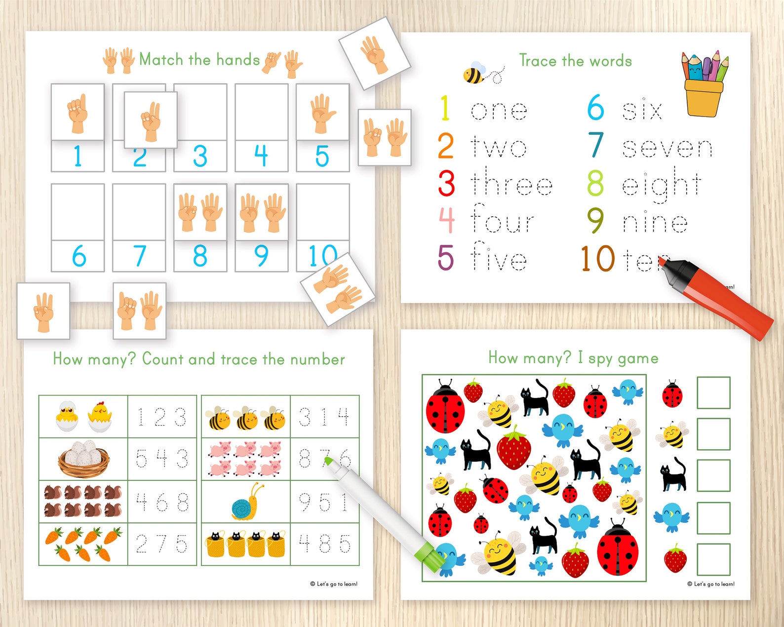 Numbers Busy Book - Toddler, Preschool Learning Binder - Preschool Busy ...