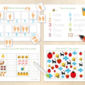 Numbers Busy Book - Toddler, Preschool Learning Binder - Preschool Busy ...