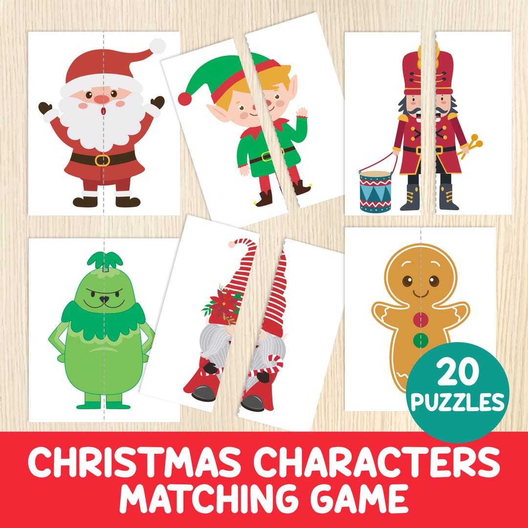 Christmas Characters Matching Game – Christmas Educational Activity ...
